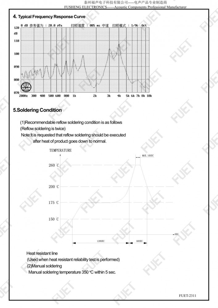 FUET-2311 frequency response and soldering page