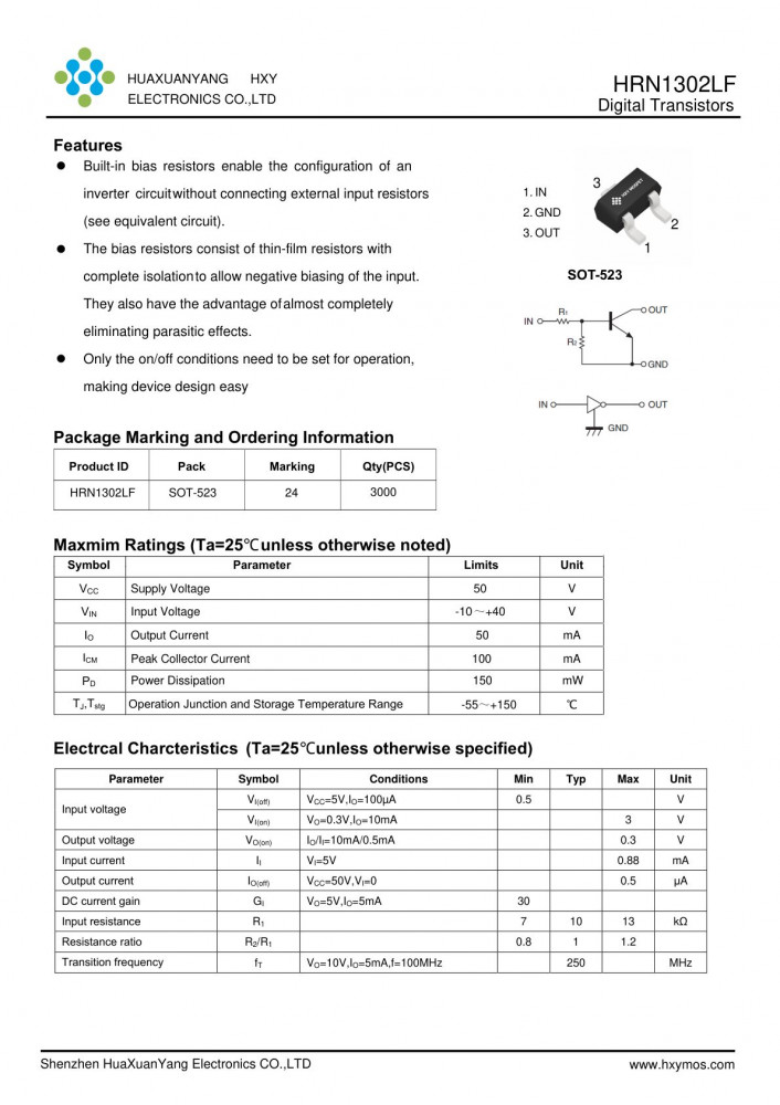 HRN1302LF datasheet page 1