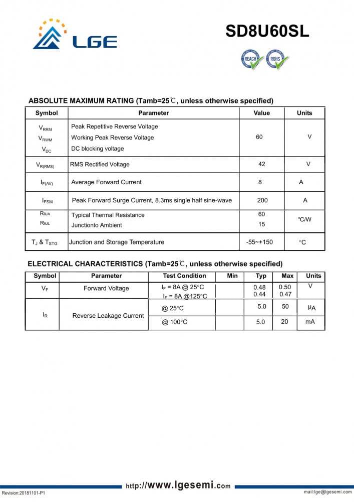 LGE SD8U60SL datasheet page 2
