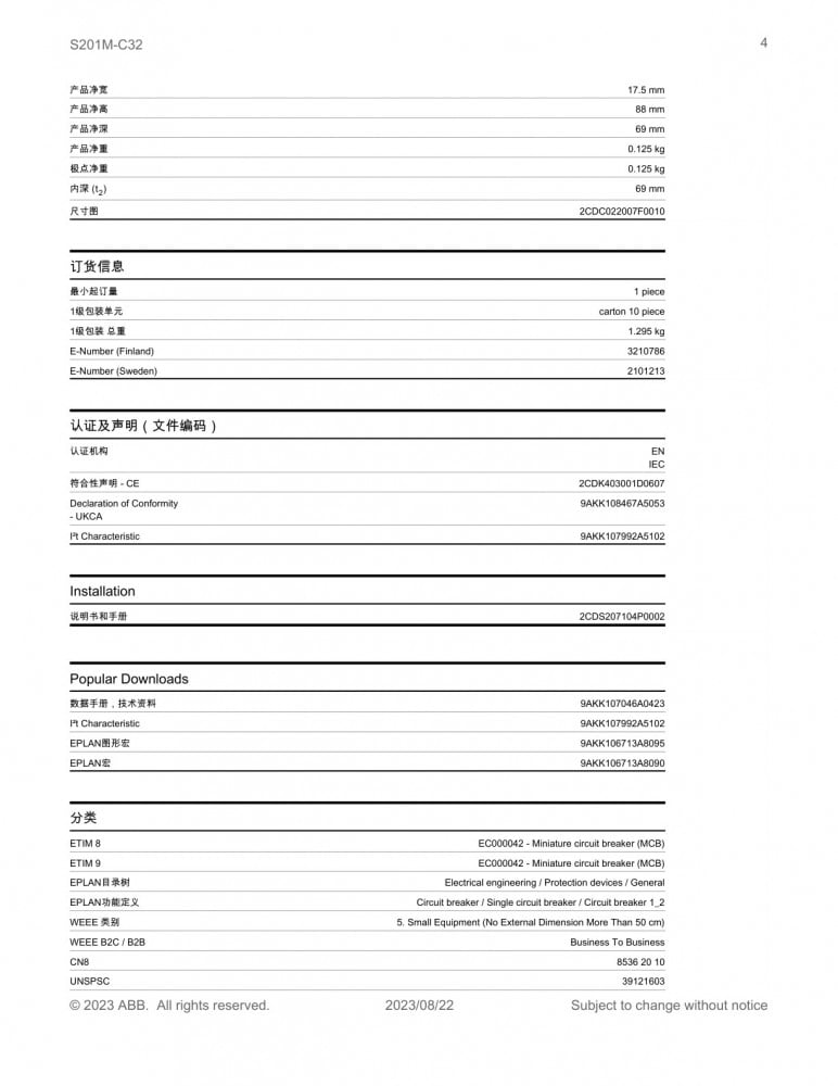 S201M-C32 technical document page 4