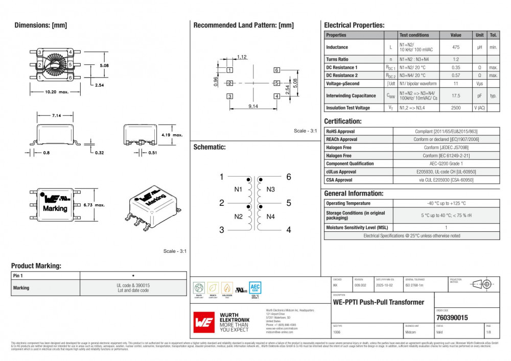 760390015 datasheet page 1