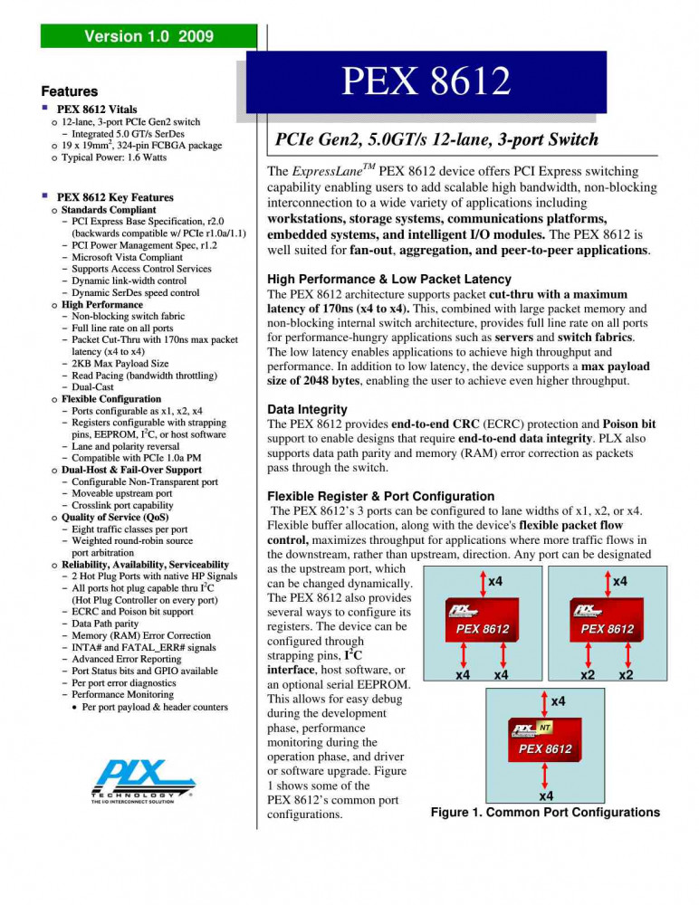 PEX 8612 technical document page 1