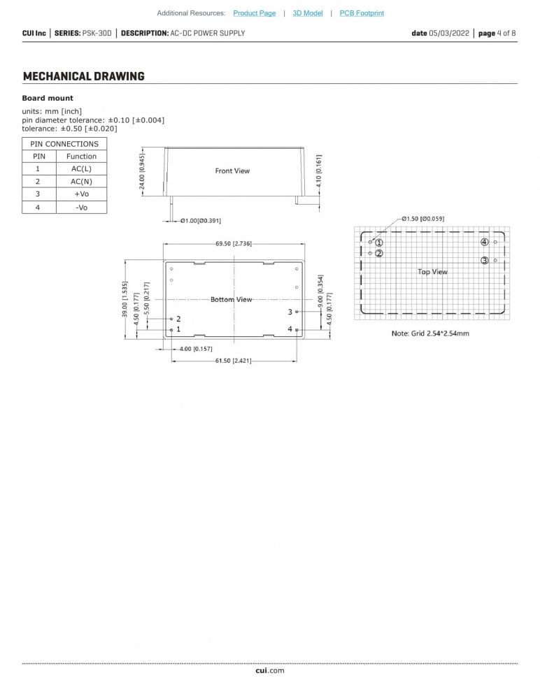 CUI PSK-30D datasheet page 4