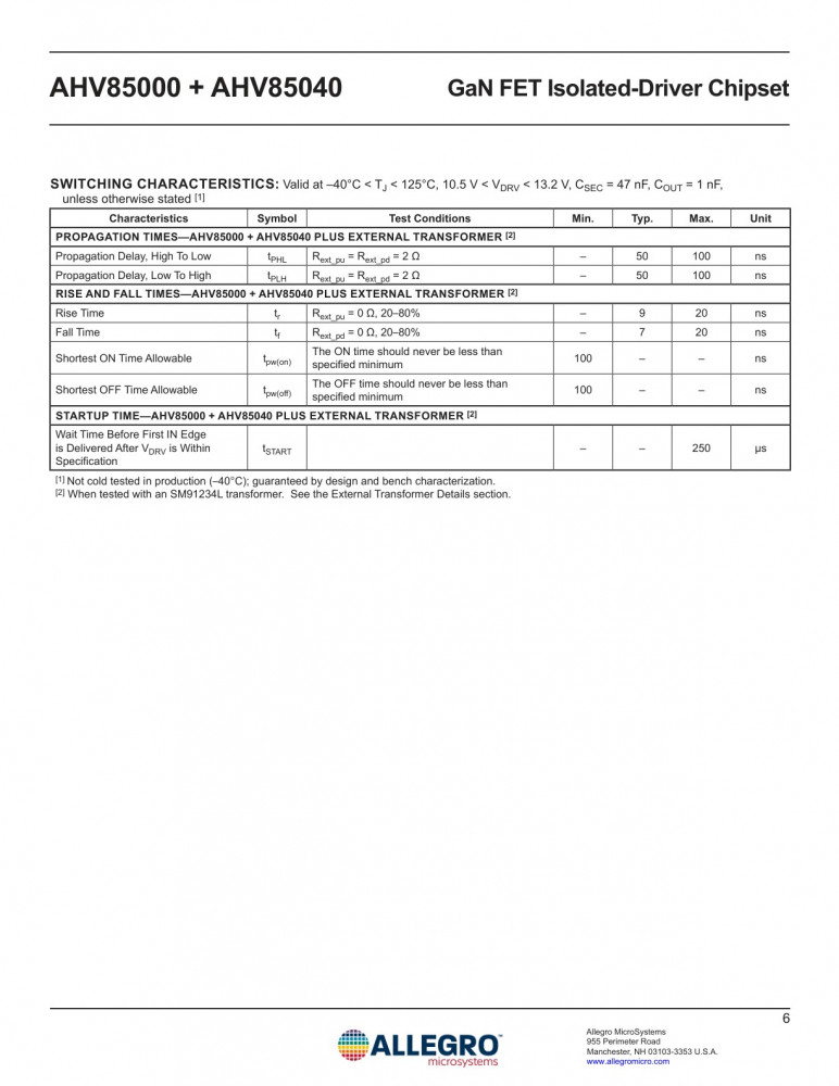 AHV85000GEJTD datasheet page 6