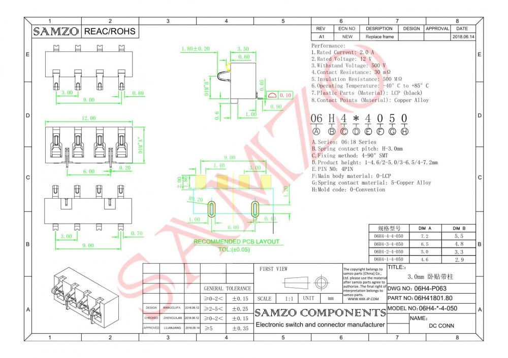 SAMZO 06H424050 technical drawing