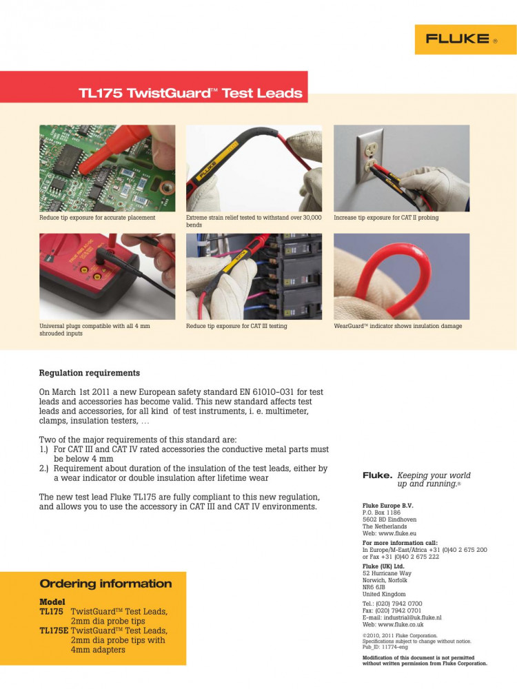 FLUKE TL175E technical document page 2