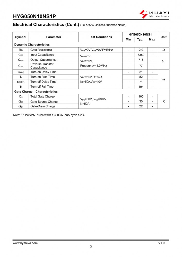 HYG050N10NS1P datasheet page 3