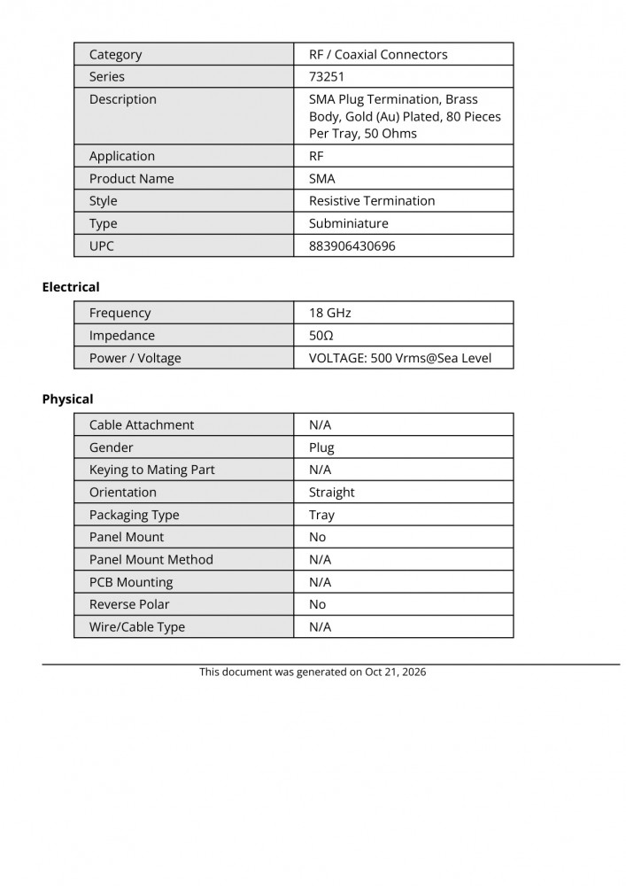 Technical document preview, page 2 for MOLEX 732513490