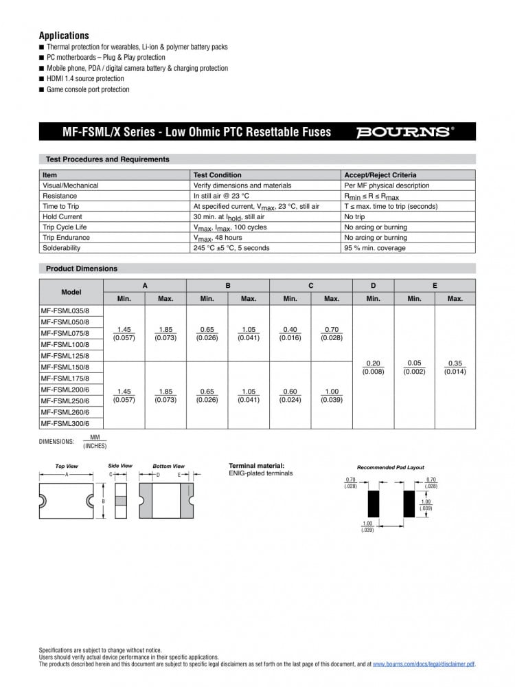 MF-FSML series datasheet page 2