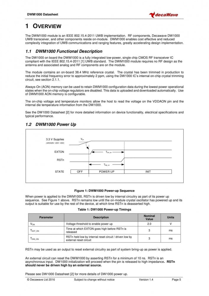 DWM1000 technical document page 5