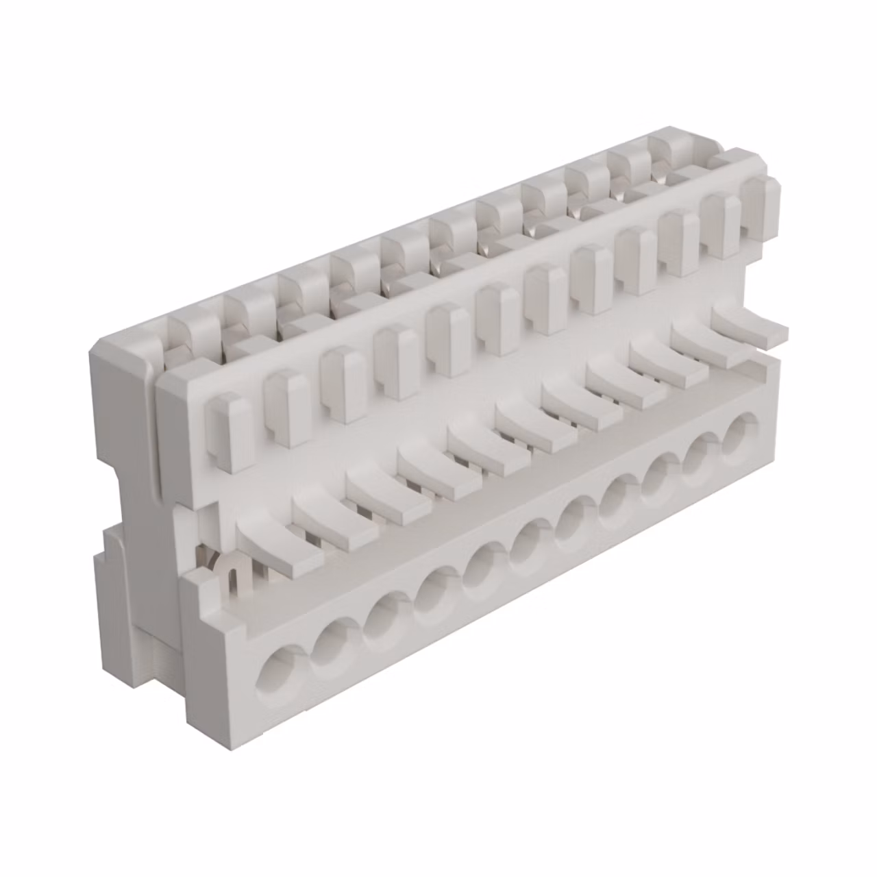 RAST R5 Female Connector, 5.00mm Pitch, 6.0A, 4 Circuits, No Position or Code Keys, End Wall Option A, Latches Between 1/2 and 3/4
