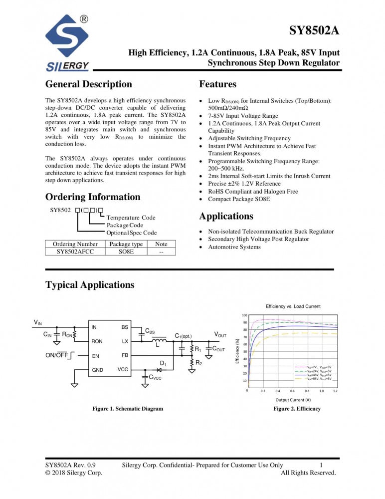 SY8502AFCC datasheet page 1