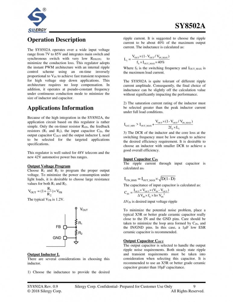 SY8502AFCC datasheet page 9