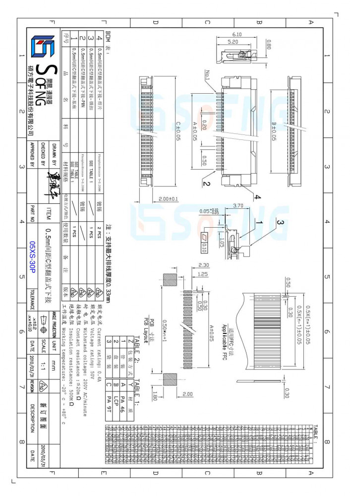 SOFNG 05XS-4P technical drawing preview
