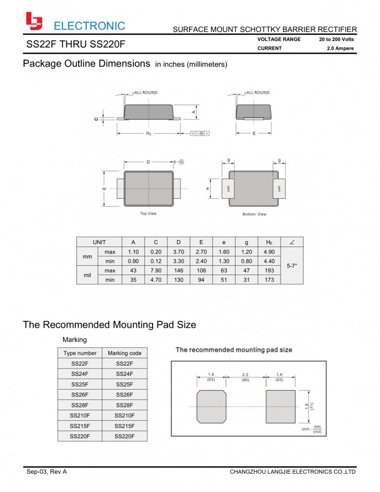 SS220F datasheet page 3