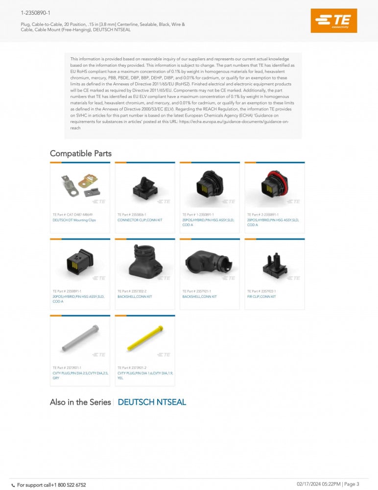 DEUTSCH 1-2350890-1 technical document page 3