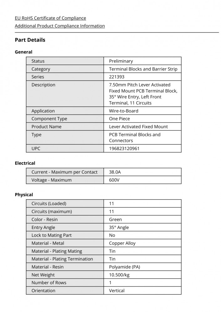 MOLEX 2213930011 technical document page 2