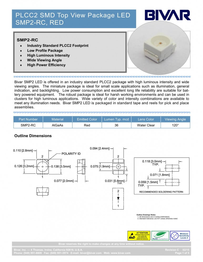 SMP2-RC datasheet page 1