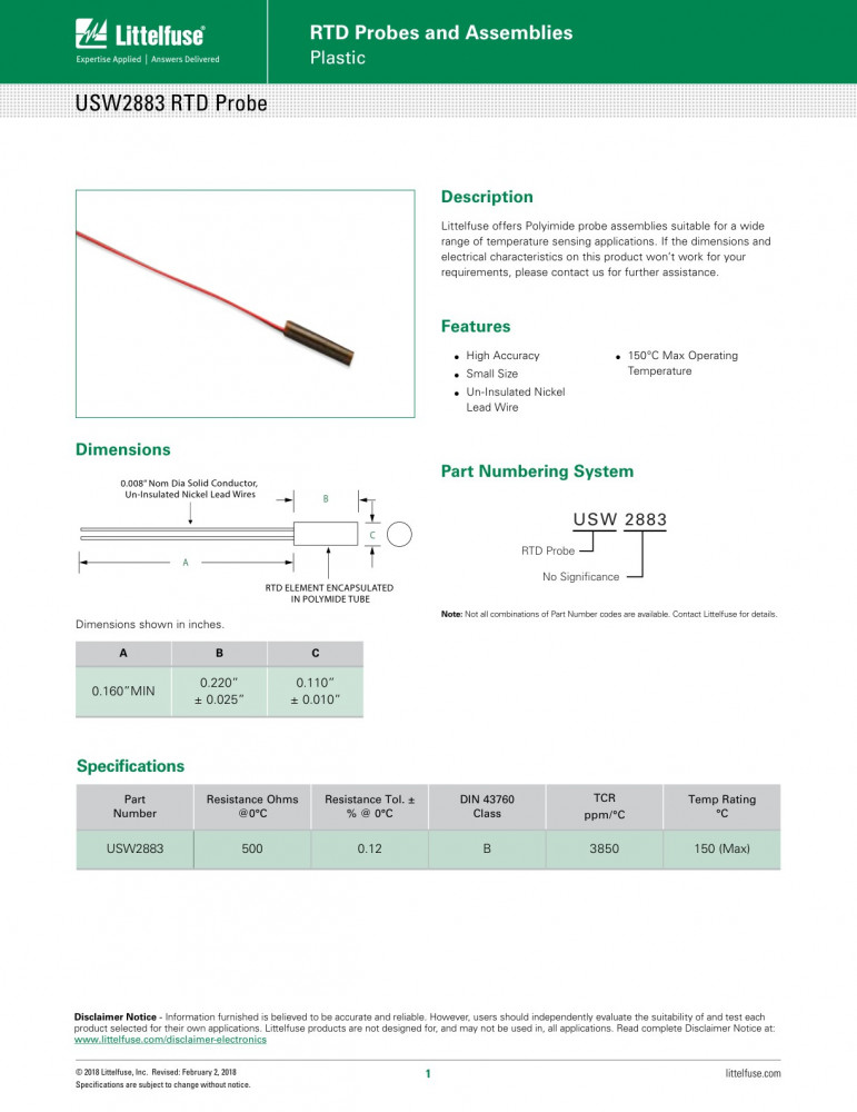Littelfuse USW2883 technical document preview