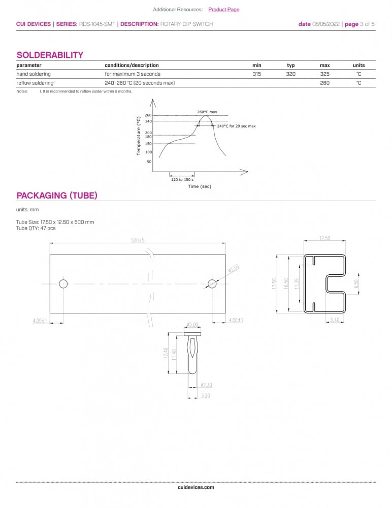 RDS-10S-1045-SMT-TR datasheet page 3