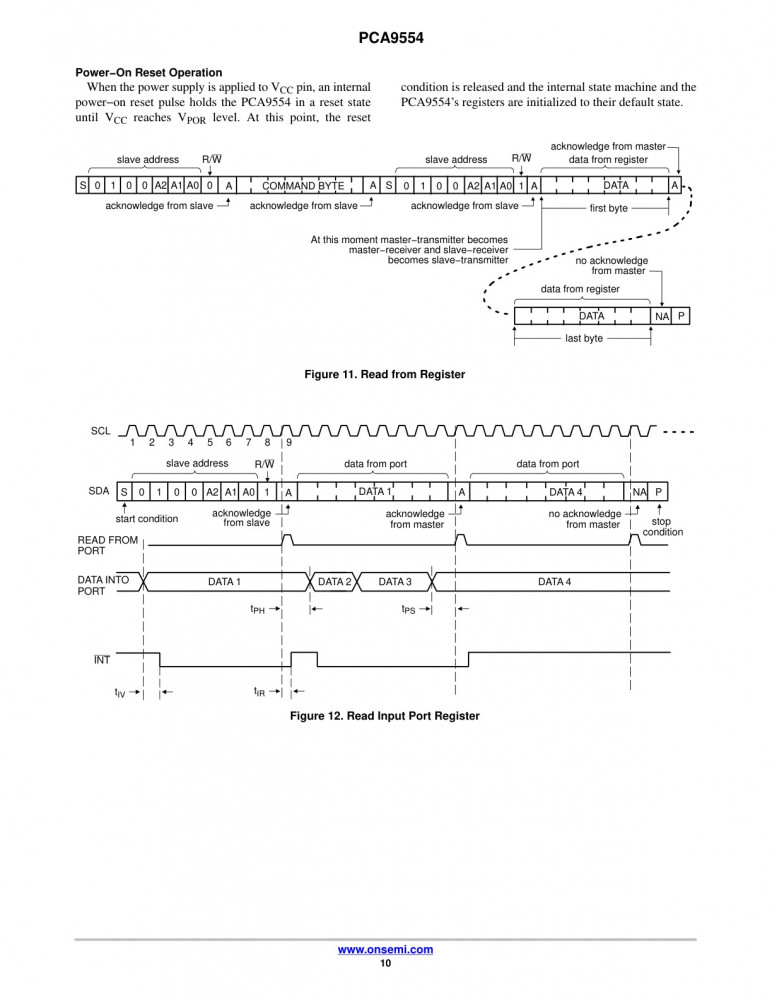 PCA9554 datasheet page 10