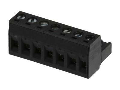 5.08mm Pitch Eurostyle Horizontal Plug, with Reverse Imprinting, Green Housing, Gold (Au) Plated, 7 Circuits