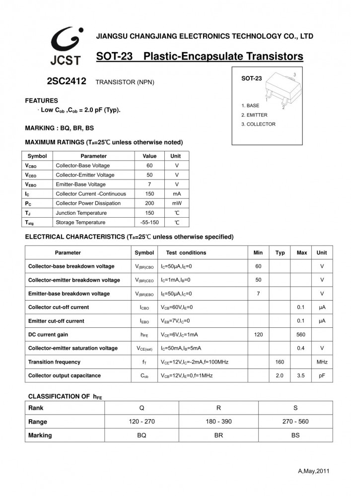 2SC2412 datasheet page 1