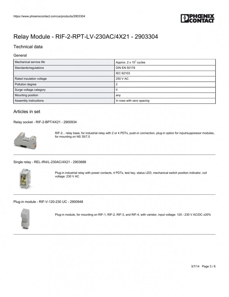 Phoenix Contact 2903304 technical document page 3