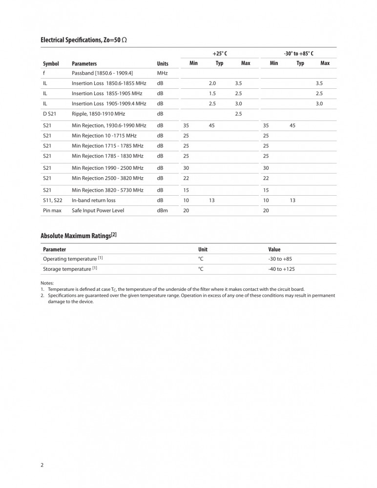 ACPF-7003 datasheet page 2