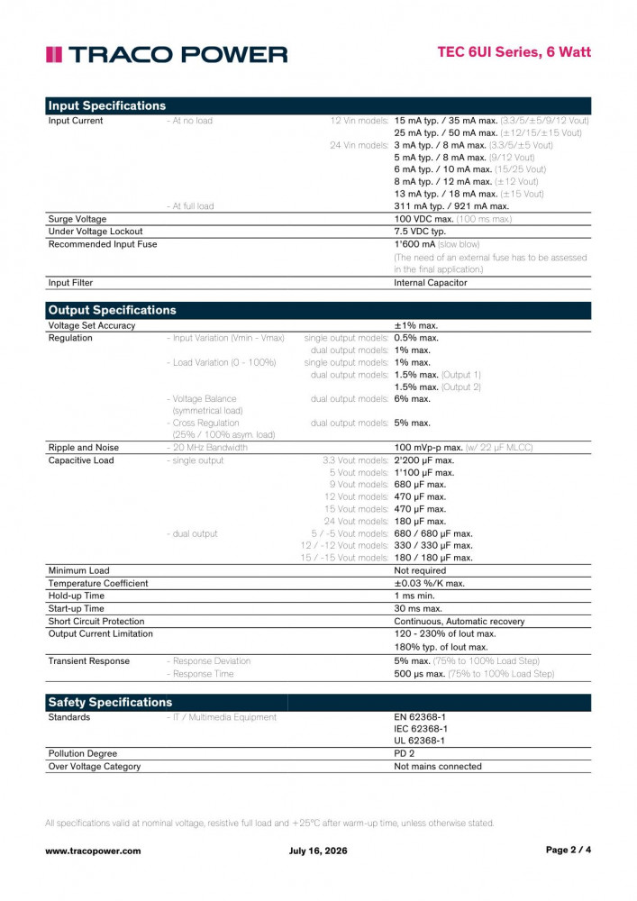 TEC 6UI technical document page 2