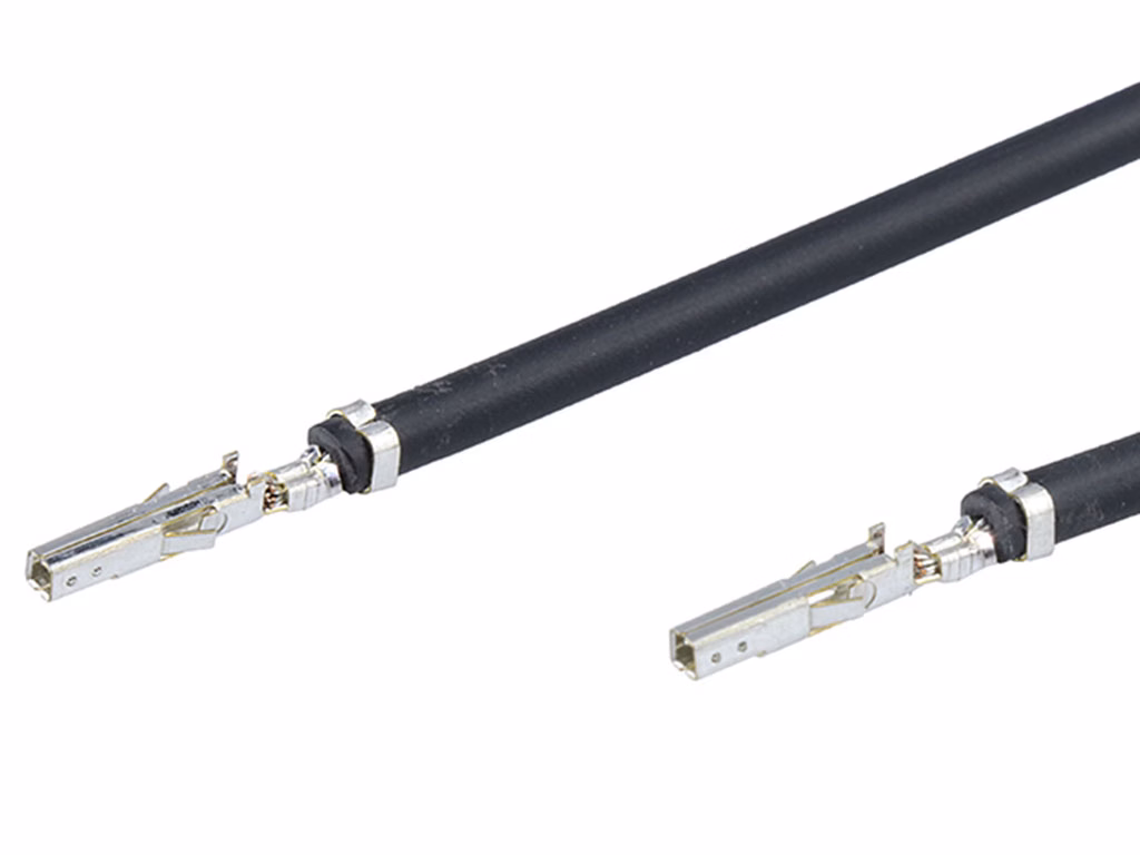 Pre-Crimped Lead Mini-Fit Versa Color Female-to-Pigtail, Tin (Sn) Plating, 450.00mm Length, 18 AWG, Black