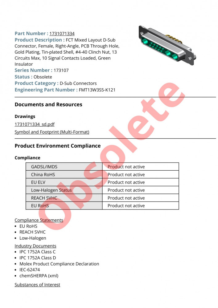 MOLEX 1731071334 technical drawing image 1