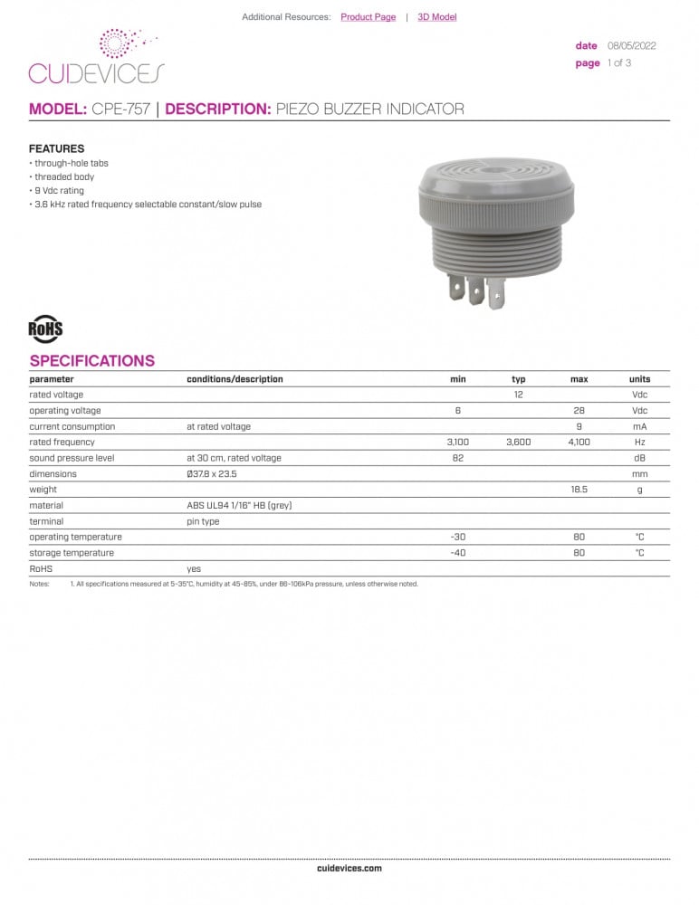 CPE-757 datasheet page 1