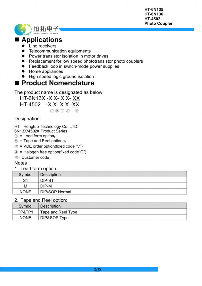 HT-6N136 datasheet page 3