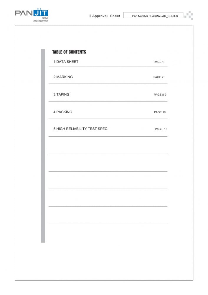 PANJIT P4SMAJ-AU series datasheet page 2