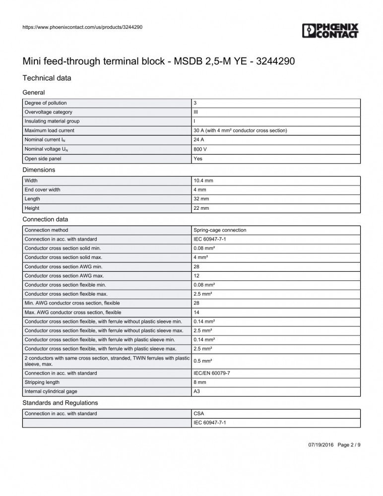 Phoenix Contact 3244290 technical document page 2