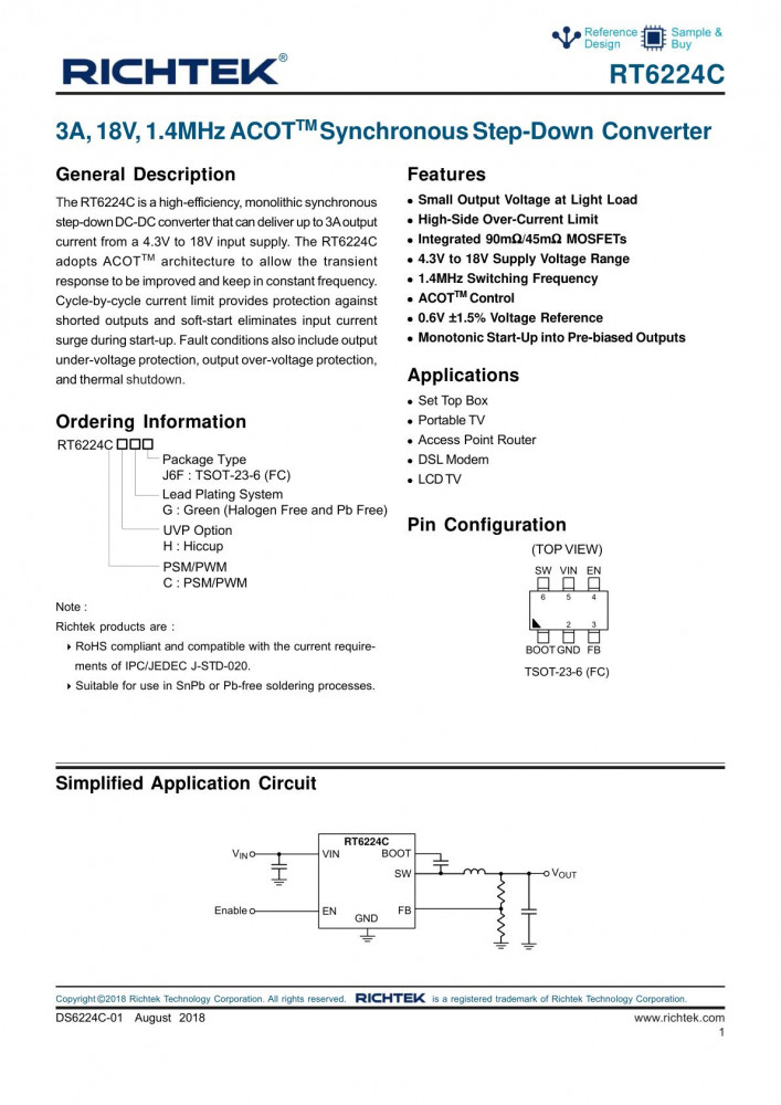 RT6224C datasheet page 1
