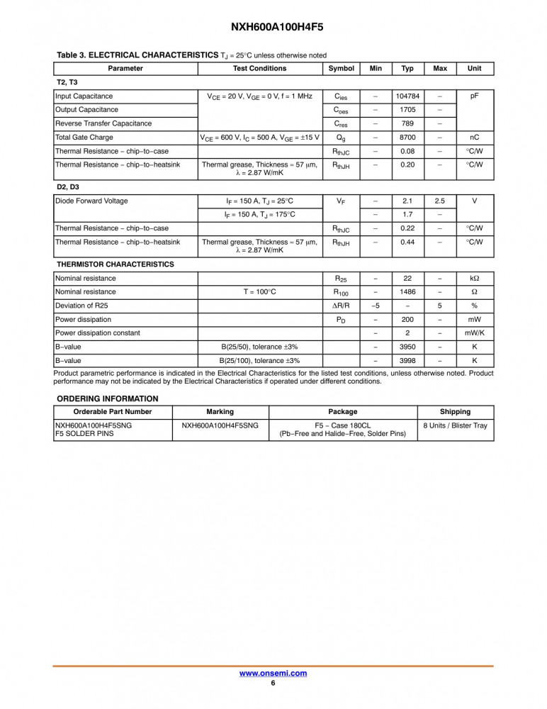 NXH600A100H4F5SNG datasheet page 6