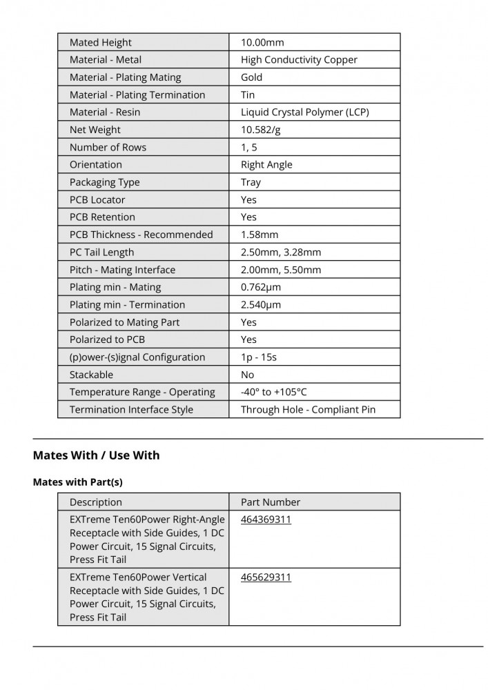 MOLEX 464379311 technical document preview, page 3