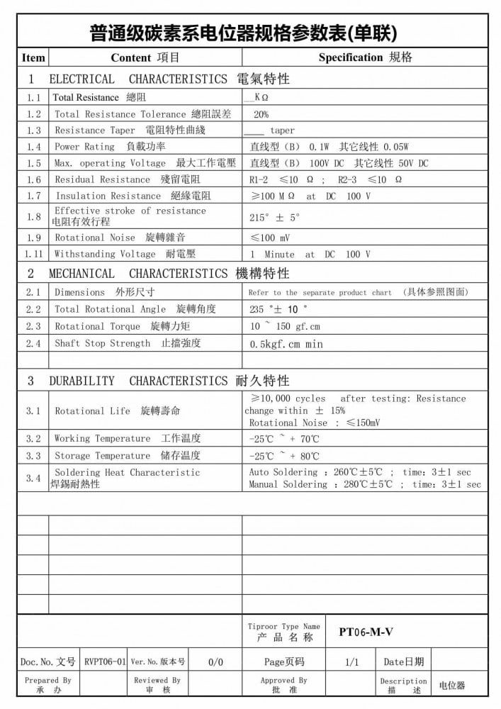 BOCHEN PT06-M-V technical drawing page 2