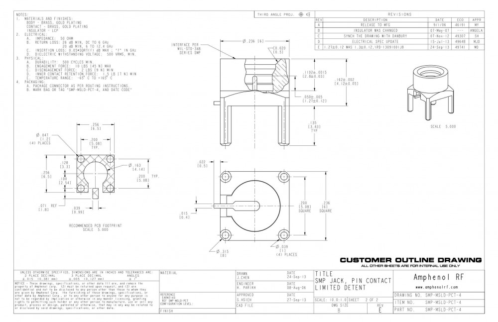 SMP-MSLD-PCT-4 product drawing page 1