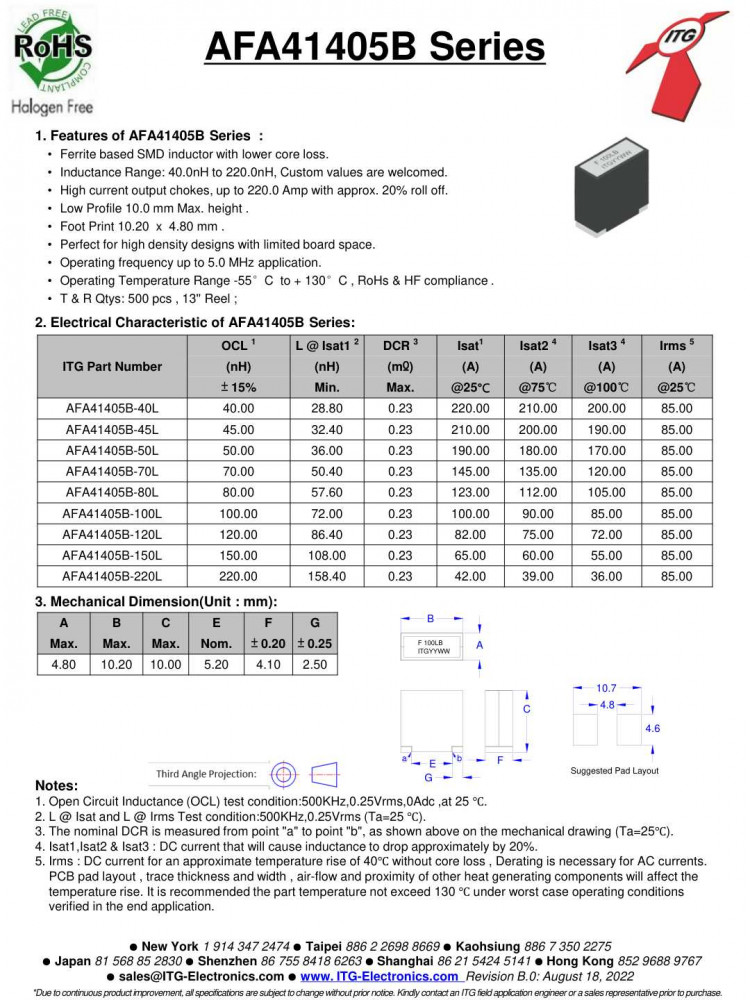 AFA41405B technical document page 1