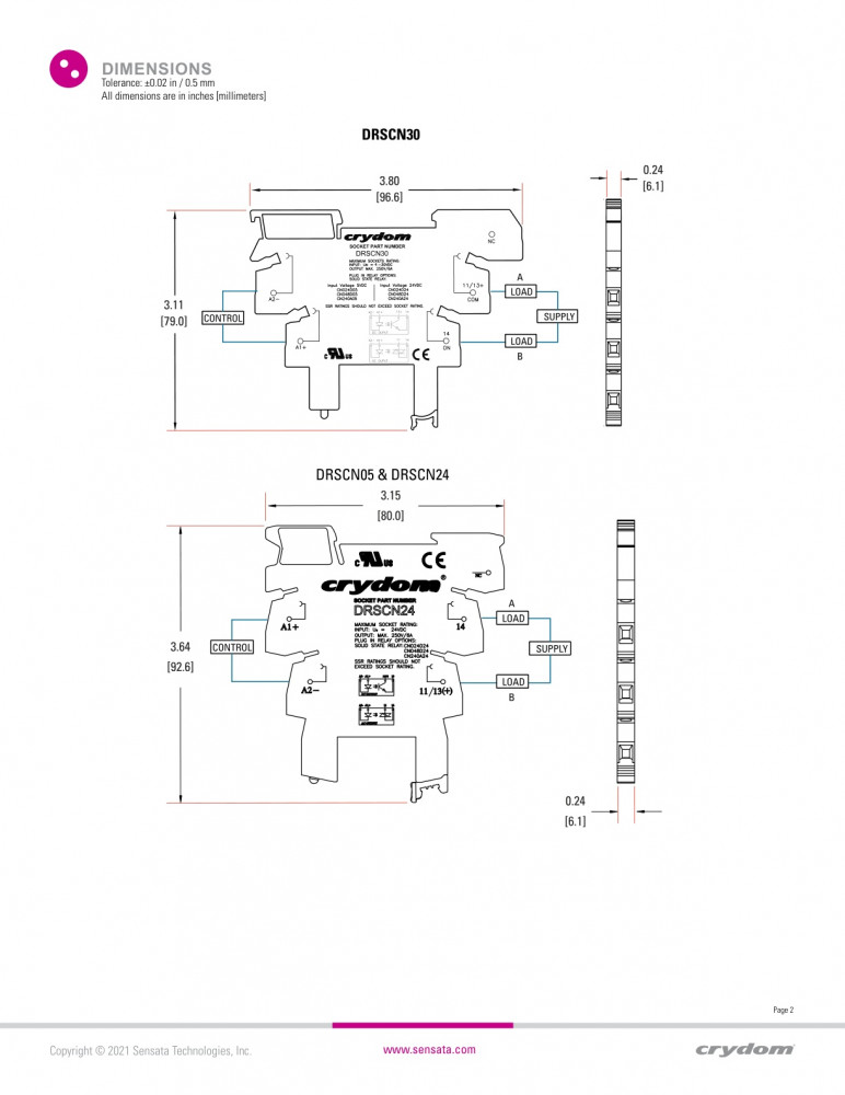 DRSCN series product documentation page 2