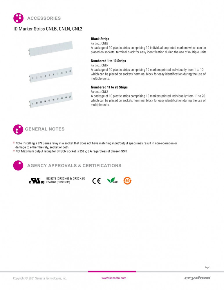DRSCN series product documentation page 3