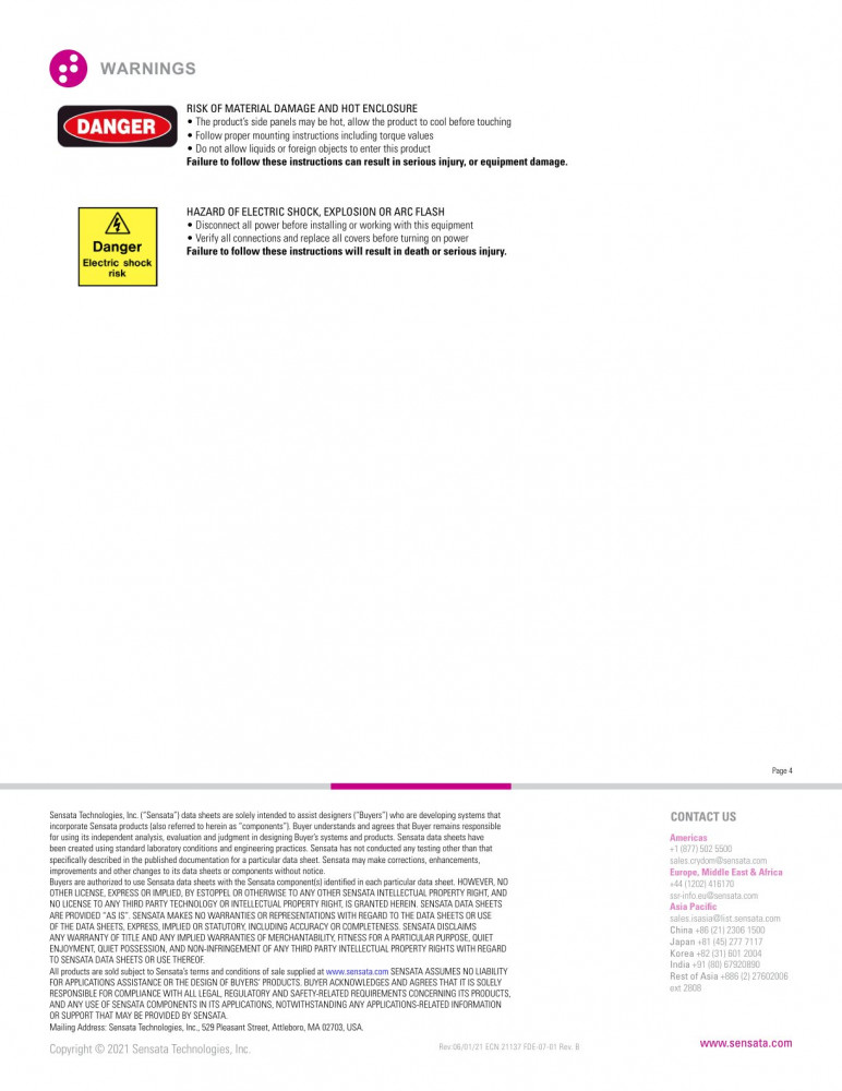 DRSCN series product documentation page 4