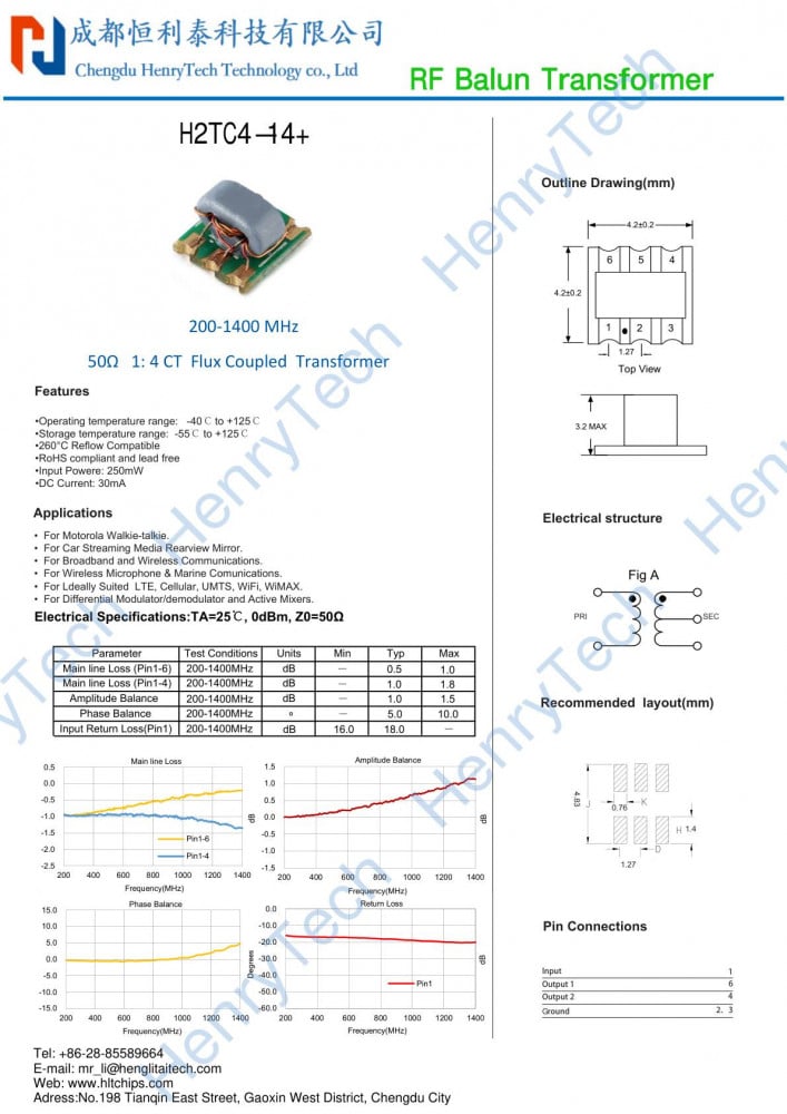 HenryTech H2TC4-14+ technical document