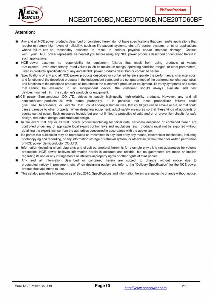 NCE20TD60BF datasheet page 10