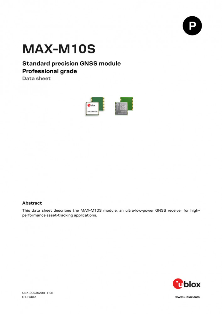 MAX-M10S datasheet preview, page 1