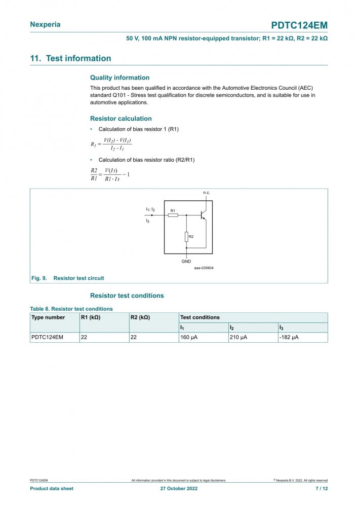 PDTC124EM datasheet page 7