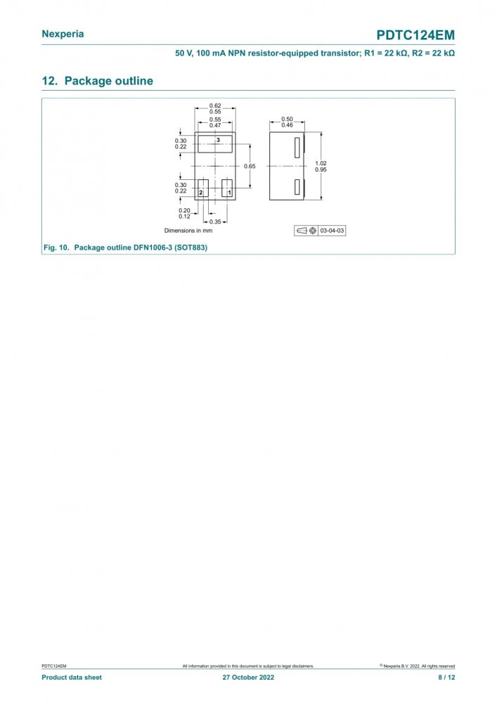 PDTC124EM datasheet page 8